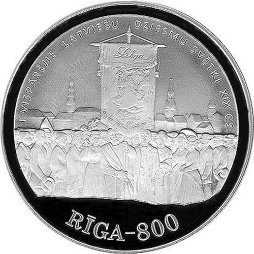 Latvian Silver 10 Latu "Riga 800" 1998 coin value KM# 30 | coinscatalog.NET