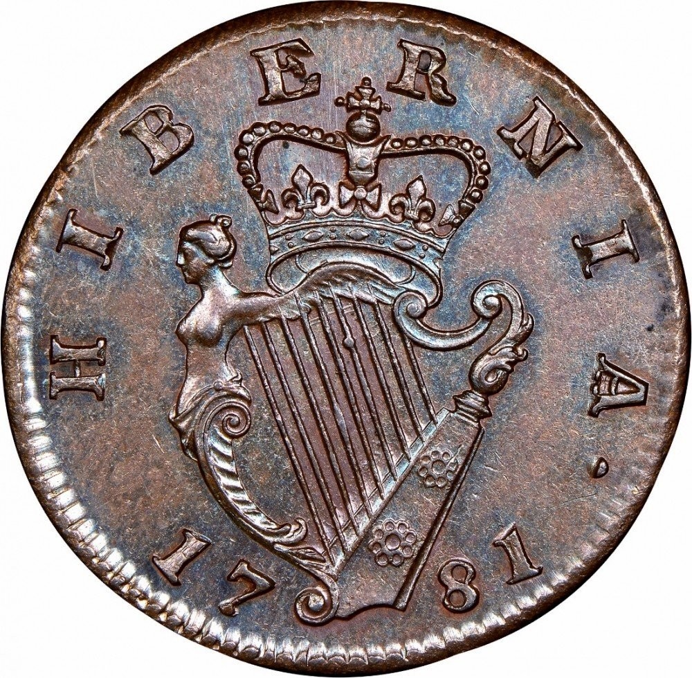Irish 1/2 Penny "George III" 1775-1782 coin value KM# 140 ...