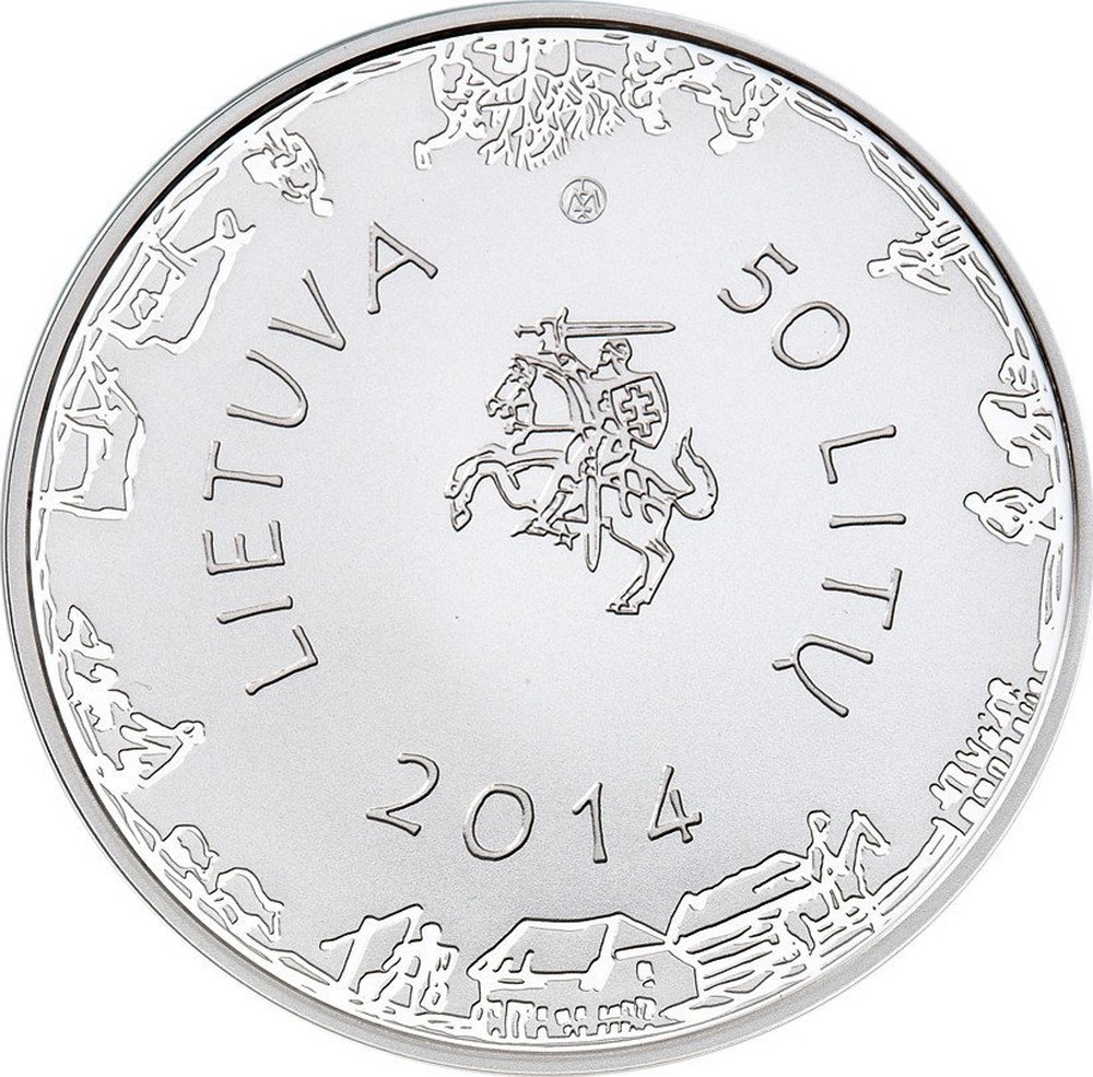 Lithuanian Silver 50 Litu "Kristijonas Donelaitis" 2014 coin value KM ...