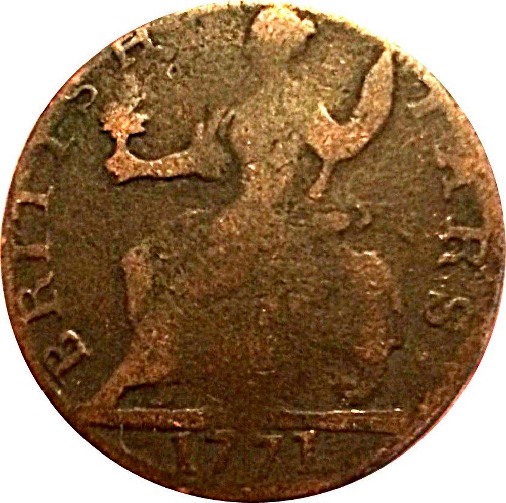 Great Britain 1/2 Penny "Gregory III Pon - Britain Rules" 1771 coin ...
