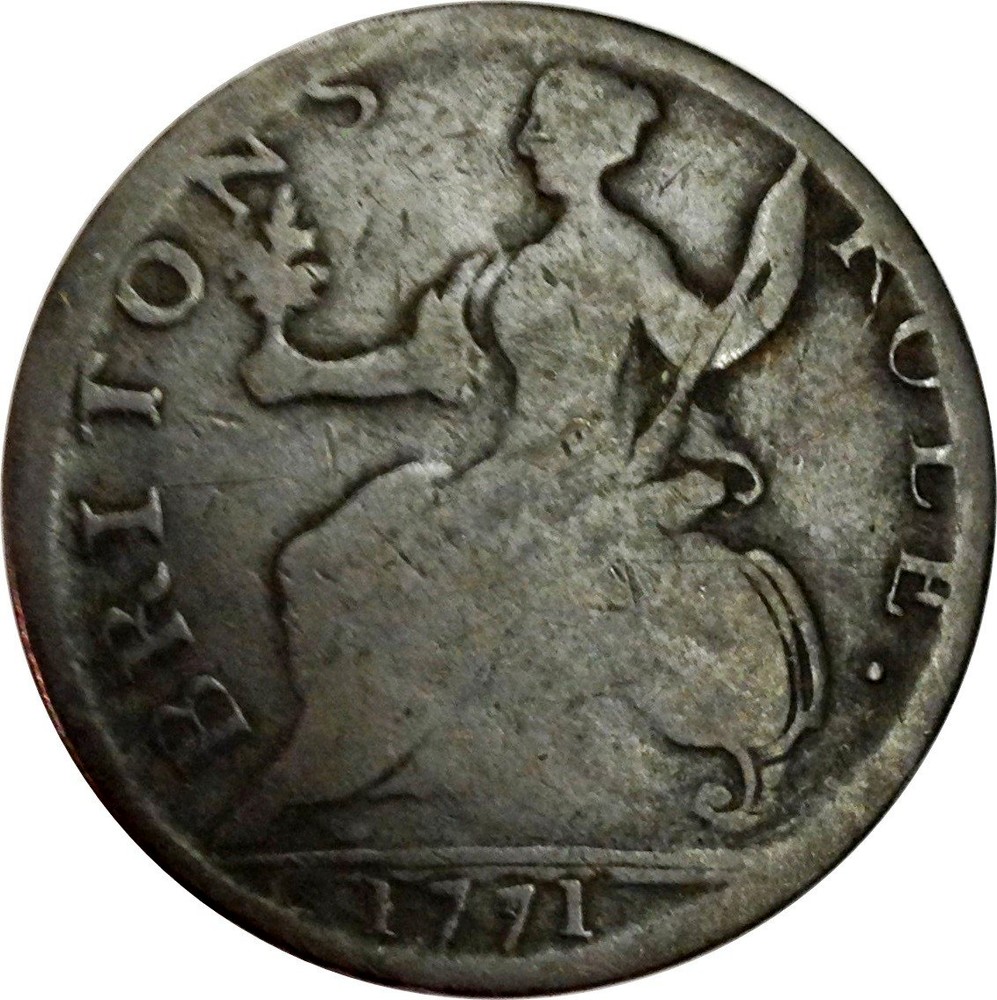 Great Britain 1/2 Penny "Gregory III Pon - Britain Rules" 1771 coin ...