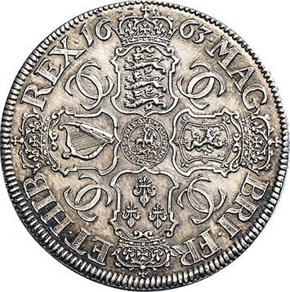 Great Britain Silver Crown "Charles II" 1662 coin value KM# 417.4 ...