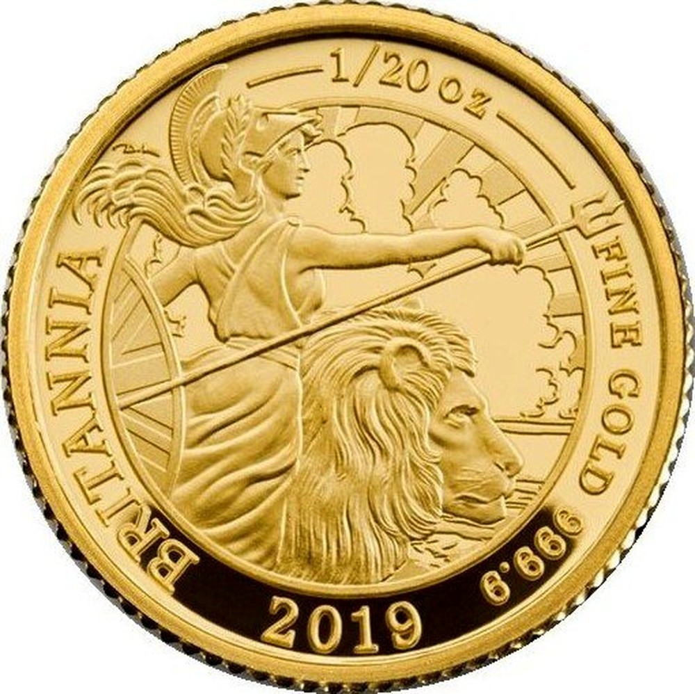 Great Britain 1/20 Oz Gold 1 Pound "The Britannia" 2019 coin value ...