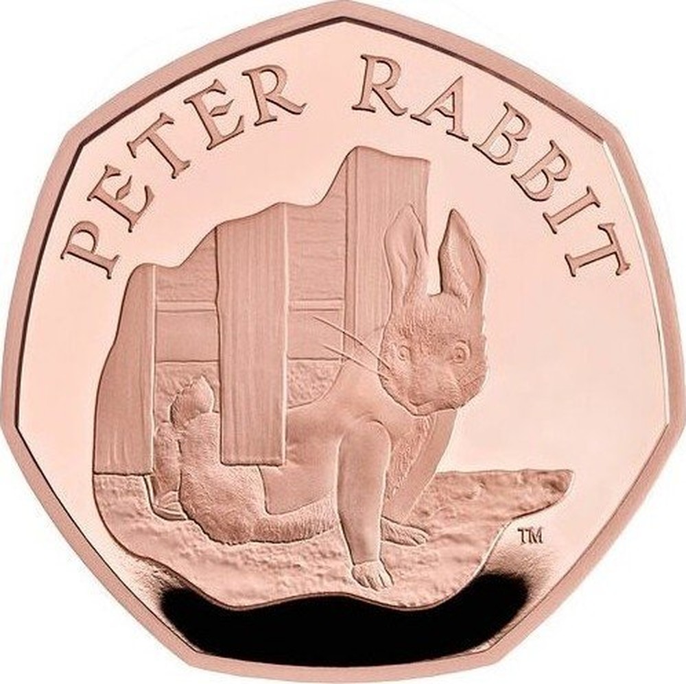 Great Britain Gold 50 Pence "Peter Rabbit" 2018 coin value ...