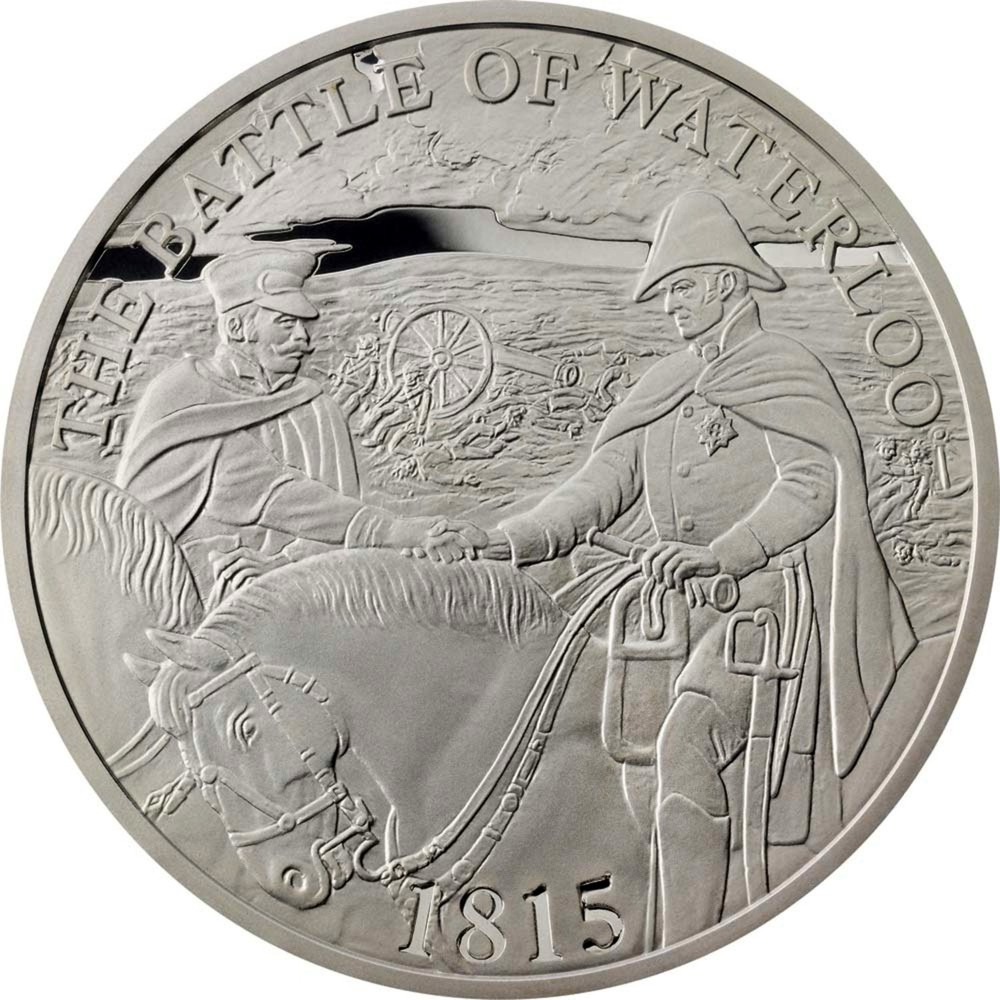 Great Britain Silver Five Pounds "Battle of Waterloo. Piedfort" 2015 ...