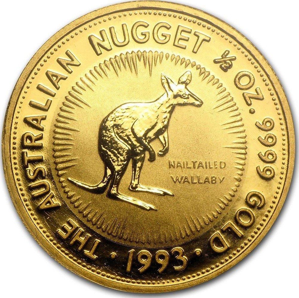 Australian 1/2 Oz Gold 50 Dollars "Nail-tailed Wallaby" 1992 coin value ...