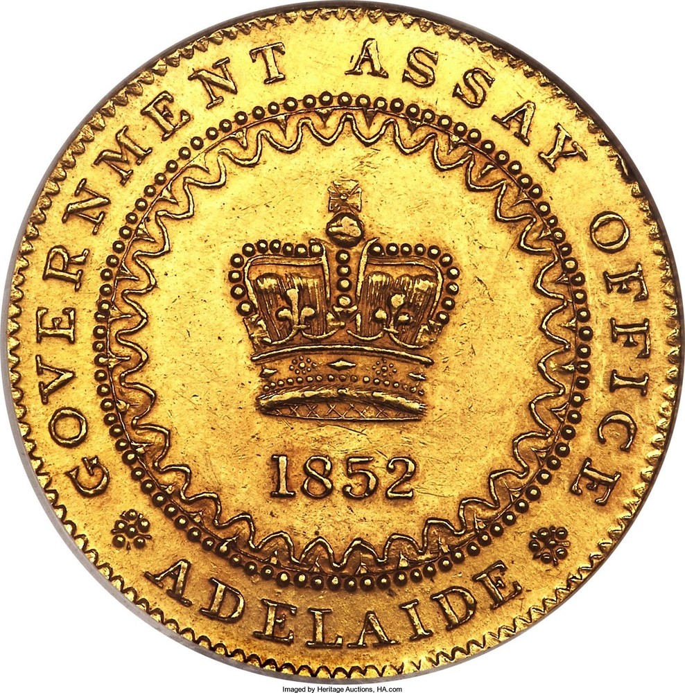 Australian Gold One Pound "Adelaide" 1852 coin value KM# 2 ...