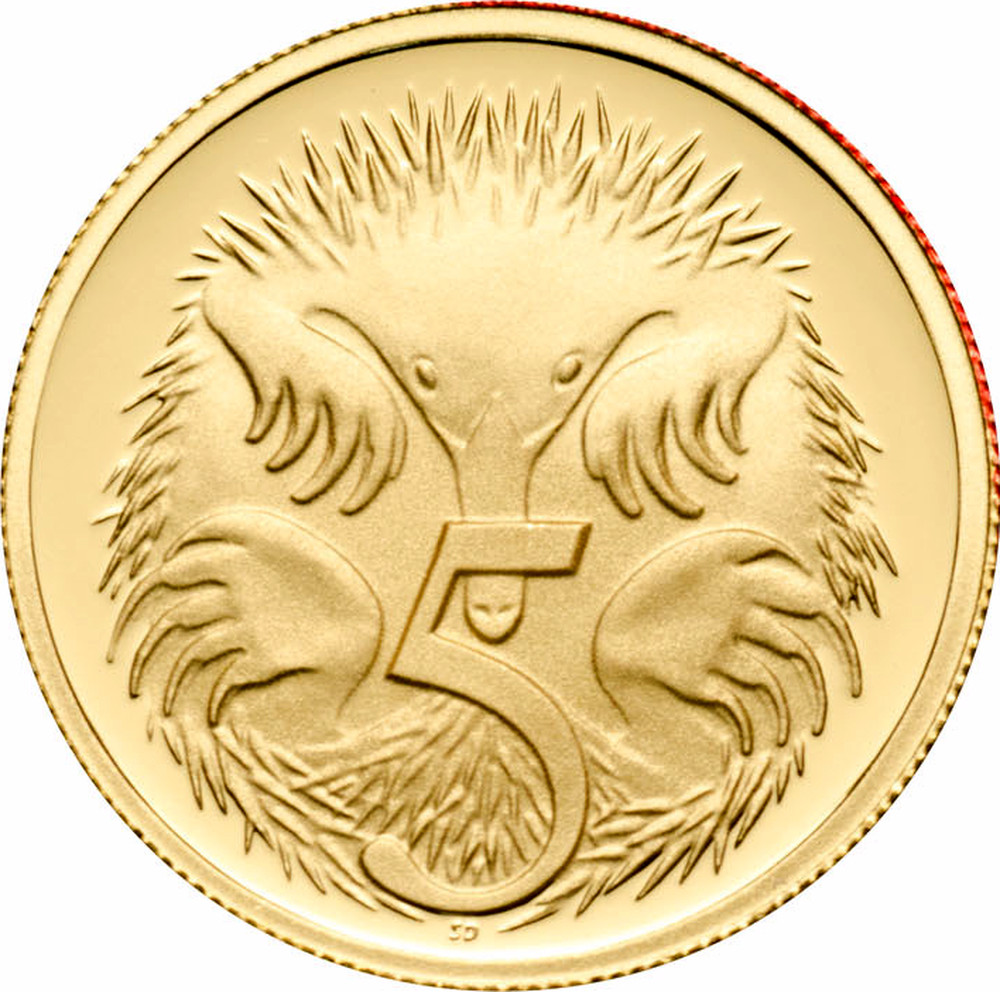 Australian 5 Cents "Echidna" 1999-2019 coin value KM# 401 ...