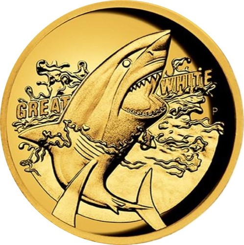 Australian 1/25 Oz Gold 5 Dollars "Great White Shark" 2007 coin value ...