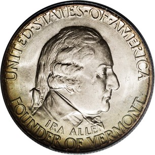USA Silver Half Dollar "Vermont Sesquicentennial" 1927 KM# 162 ...
