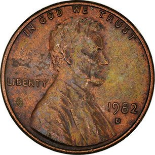 USA One Cent "Lincoln" 1982 KM# 201a | coinscatalog.NET