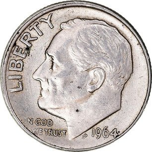 USA Silver One Dime "Roosevelt" 1946-1964 KM# 195 | coinscatalog.NET