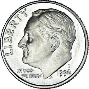 Estados Unidos One Dime "Roosevelt" 1965-2022 KM# 195a | coinscatalog.NET