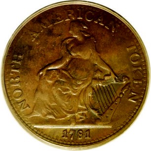 USA Halfpenny "North American Token" 1781 KM# Tn30 | coinscatalog.NET