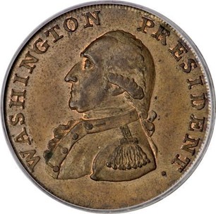 USA One Cent Washington Pieces 1791 KM# Tn57 | coinscatalog.NET