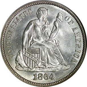 USA Silver One Dime "Seated Liberty" 1860-1873 KM# 92 | coinscatalog.NET