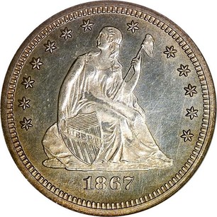 USA Silver Quar. Dol. "Seated Liberty" 1866-1873 KM# 98 | coinscatalog.NET