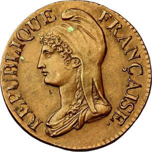 French Copper 1 Decime "Pattern. Small" 1795-1803 | coinscatalog.NET