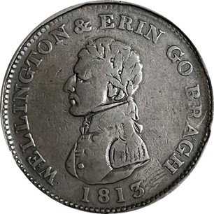 Irlandés 1 Penny "Wellington y Erin Go Bragh" 1813 | coinscatalog.NET