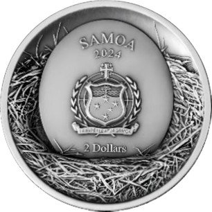 Samoan 1 Oz Silver 2 Dollars "Bubo Bubo Owl Tree Hollow" 2024 ...