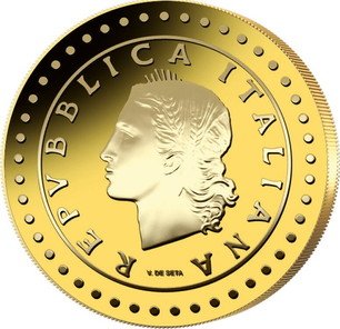 Italian 1/2 Oz Gold 50 Euro "20 Lire Reedition" 2025 | coinscatalog.NET
