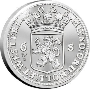 Dutch 2 Oz Silver 6 Stuiver "1705 Scheepjesschelling. Piedfort" 2025 | coinscatalog.NET
