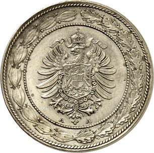 German Copper-Nickel 20 Pfennig "Wilhelm I Pattern. Beaded Circle and ...