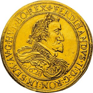 Austrian Gold 5 Ducats "Ferdinand II St. Veit" 1628 | coinscatalog.NET