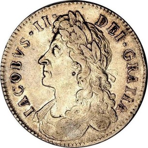 Great Britain Silver 1/2 Crown "James II" 1685-1687 KM# 452 ...