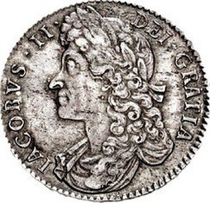Great Britain Silver 1/2 Crown "James II (2nd bust)" 1687-1688 KM# 462 ...