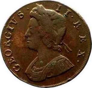 Great Britain 1/2 Penny "George II" 1729-1739 KM# 566 | coinscatalog.NET