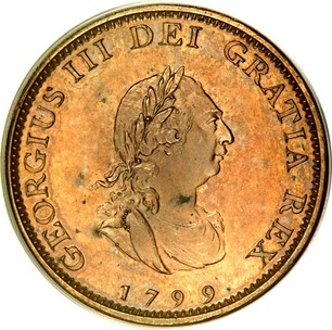 Great Britain 1 Farthing "George III" 1799 KM# 646b | coinscatalog.NET