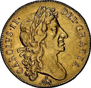 Great Britain Gold 2 Guineas "Charles II" 1678 KM# 443.3 | coinscatalog.NET