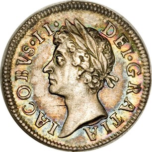 Great Britain Silver 2 Pence "1/2 Groat" 1686-1688 KM# 454 ...