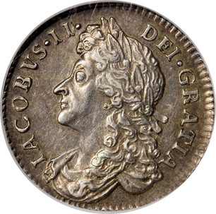 Great Britain Silver 6 Pence "James II (Sixpence)" 1687-1688 KM# 456.2 ...