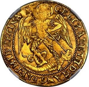 Great Britain Gold Angel "Elizabeth I" 1601-1602 KM# E7 | coinscatalog.NET