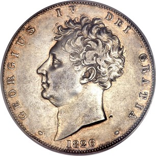 Great Britain Silver Crown "George IV" 1826 KM# 699 | coinscatalog.NET