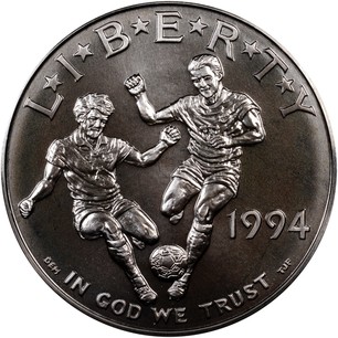 USA Silver Dollar "1994 World Cup soccer" 1994 KM# 247 | coinscatalog.NET