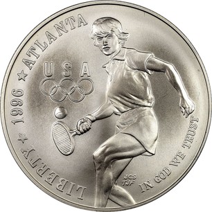 USA Silver Dollar "1996 Atlanta Paralympics - tennis" 1996 KM# 269 ...