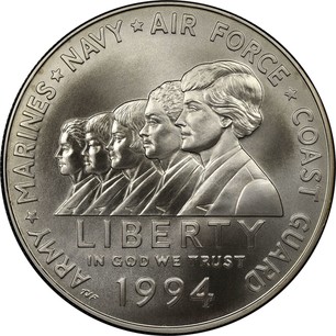 USA Silver Dollar "Women In Military Service Memorial" 1994 KM# 252 ...