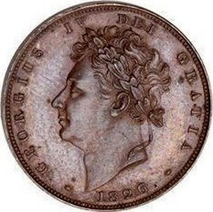Great Britain Farthing "George IV" 1826-1831 KM# 697 | coinscatalog.NET