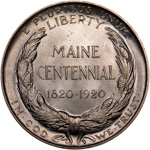 USA Silver Half Dollar "Maine Centennial" 1920 KM# 146 | coinscatalog.NET