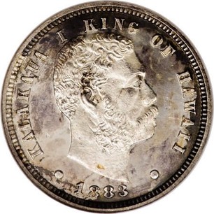 USA Silver One Dime "Hawaii Kalakaua (Umi Keneta)" 1883 KM# 3 ...