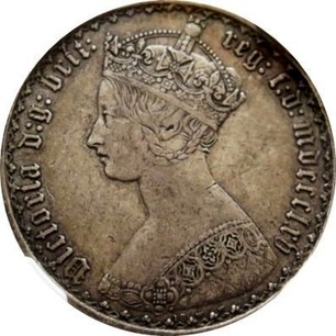 Великобритания Серебро Один флорин "Два шиллинга" 1863-1867 KM # 746,3 ...