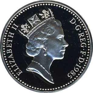 Great Britain Silver One Pound "Welsh Leek" 1985-1990 KM# 941a ...