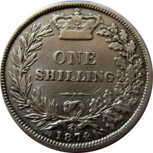 Great Britain Silver One Shilling "Victoria" 1867-1879 coin value KM ...