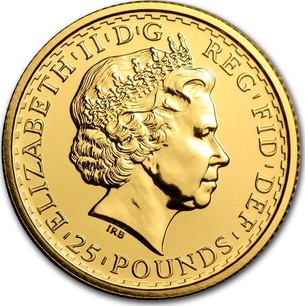 Great Britain Gold 25 Pounds "Britannia" 2001-2006 KM# 1021 ...