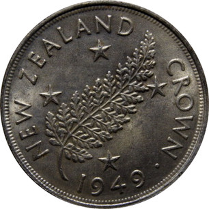 New Zealand Silver Crown "Proposed Royal Visit" 1949 coin value KM# 22 ...