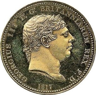 Great Britain Gold Crown "Three Graces" 1817 KM# Pn77 | coinscatalog.NET