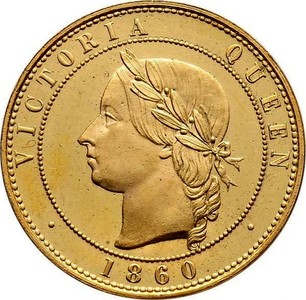 Great Britain Gold plated Copper One Penny "Joseph Moore Victoria ...
